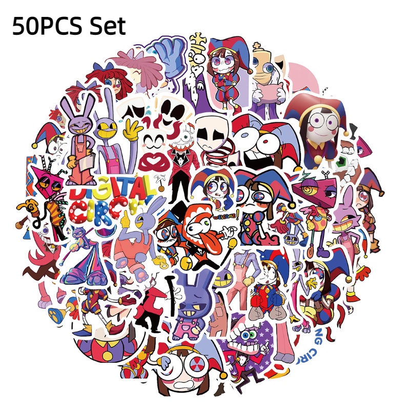 Whimsical Digital Circus Cartoon Stickers 60 Stickers Unique Designs ...