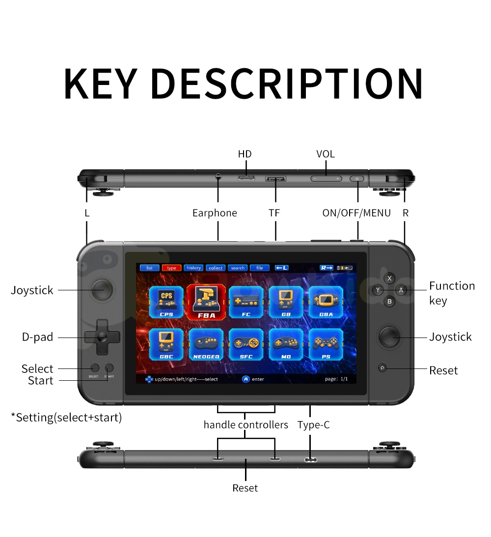 2023 New POWKIDDY X70 Original 7 Inch HD Handheld Portable Console ...
