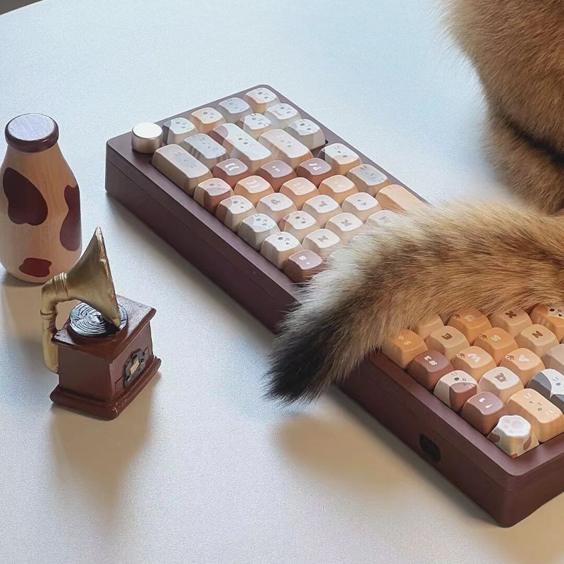 Three Felinae Cat Head Theme Keycaps MAO Profile Five Sides Sublimation ...