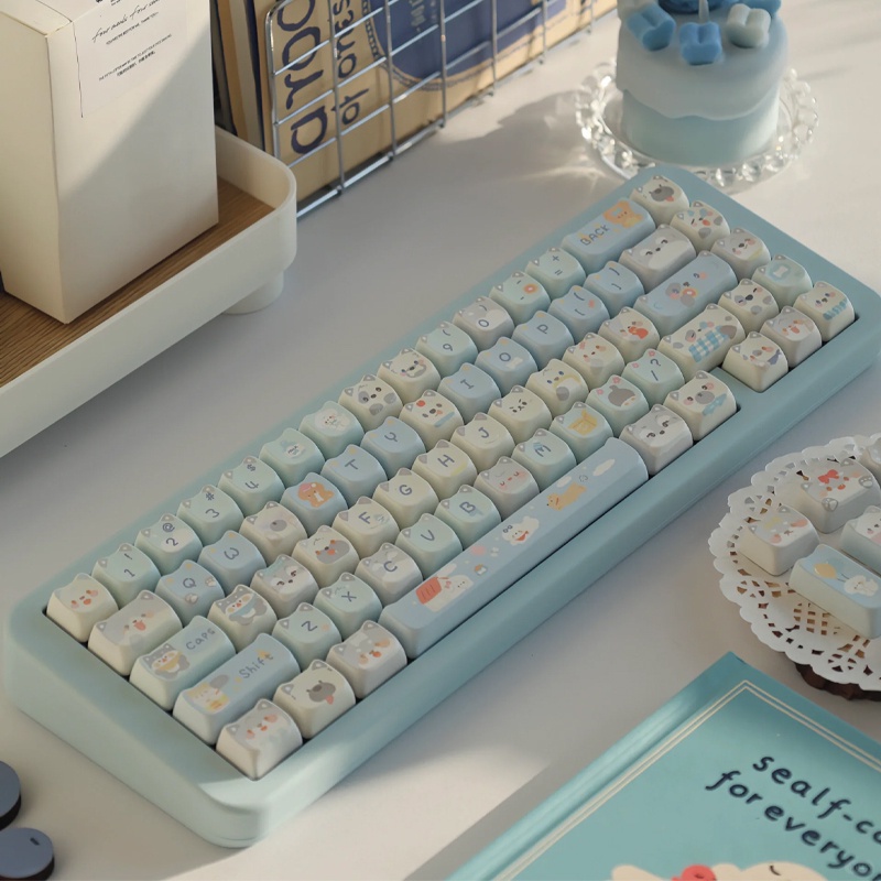 Animal Crossing Keycaps Cat Ear MAO Profile PBT Key Caps Five-Sides ...