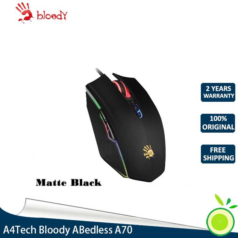 A4tech Bloody Abedless A70 USB Gaming Mouse-Matte Black | Shopee ...