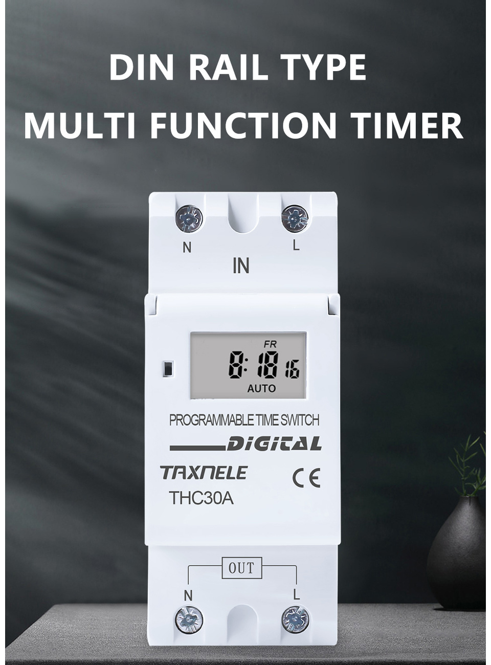 Weekly 7 Days Programmable Digital Timer Switch Thc 30a Relay Timer