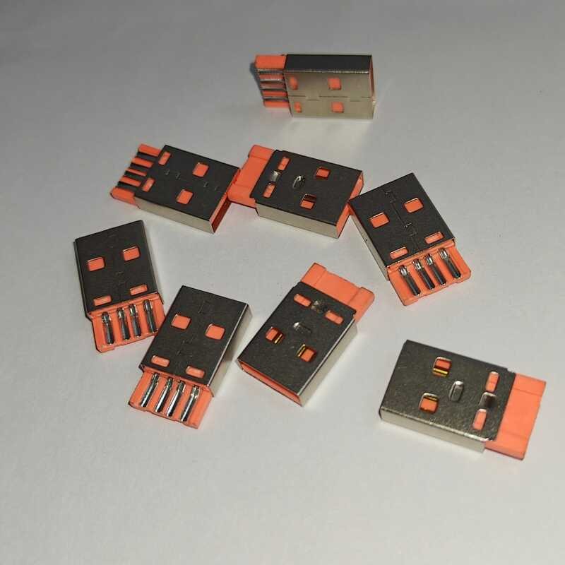 One piece of 5 USB male heads for welding, injection molding wire heads ...