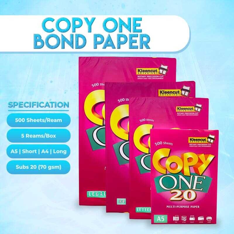Copy One Bond Paper 70Gsm Long / A4 Short Substance 20 (1 Ream ...
