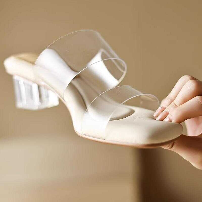 Transparent high-heeled shoes with a poop like feel for women in the ...