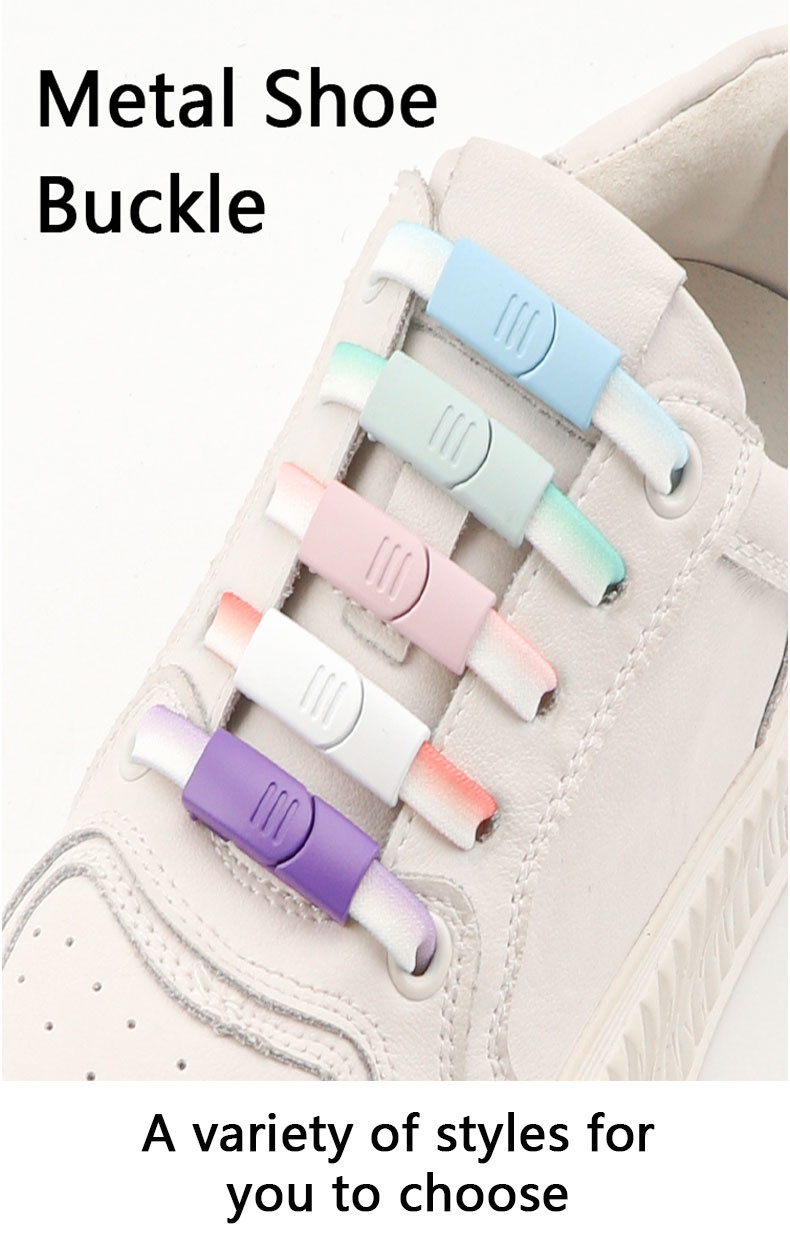 No Tie Shoelaces Buckle Magnetic Tieless Lazy Shoe Laces Lock Quick ...