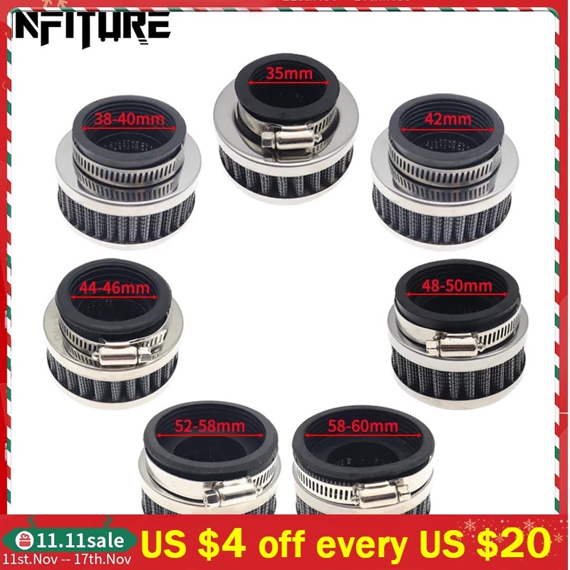 Universal 28 mm-60 mm Motorcycle ATV Pit Dirt Bike Air Cleaner Intake ...