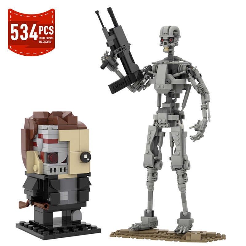 Moc Terminatored Robot T-800 Skeleton Brickhead Model Building Block ...