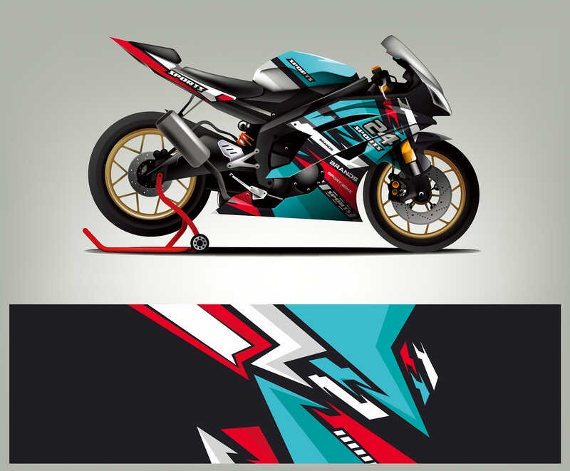 Full Body Racing Graphic Decals Vinyl Wrap Motorcycle Full Wrap ...