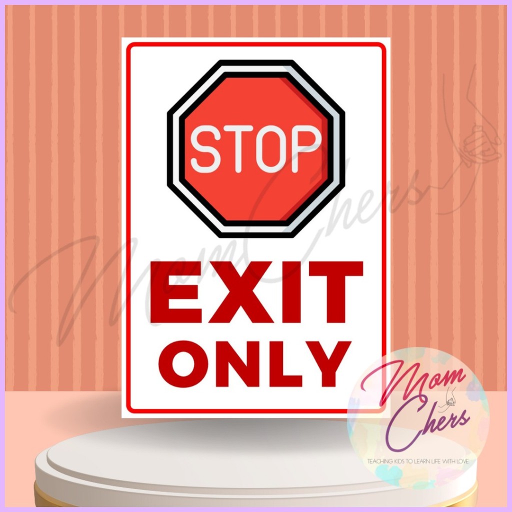 § Laminated Signage Poster Entrance Exit Entrance Only Exit only ...