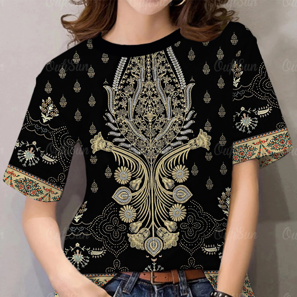 Asean Attire For Women, Vintage Plus Size T-shirt For Women Short ...