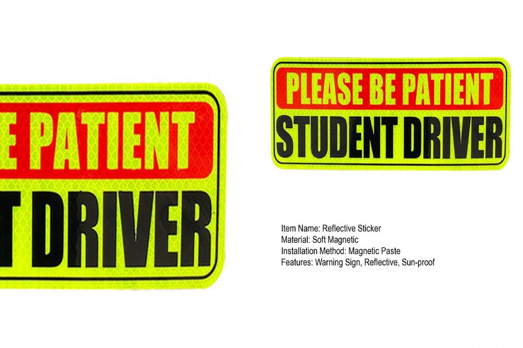 [Rm] Reflective Car Sticker New Driver Magnet for Car Reflective New ...