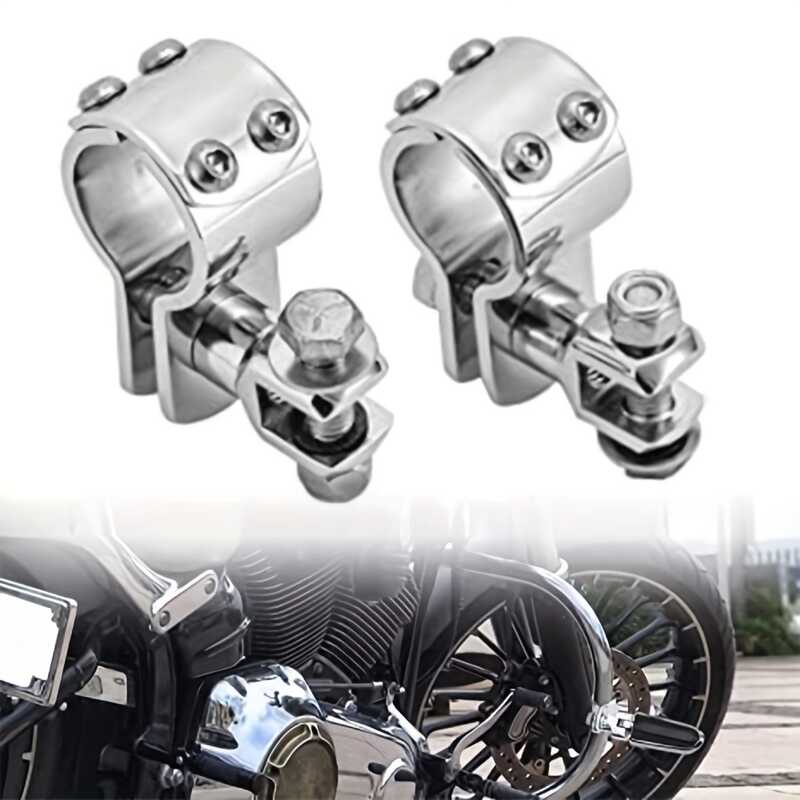 Highway Motorcycle Pegs Mount Clamp Crash Bar Footpegs Engine Guard ...