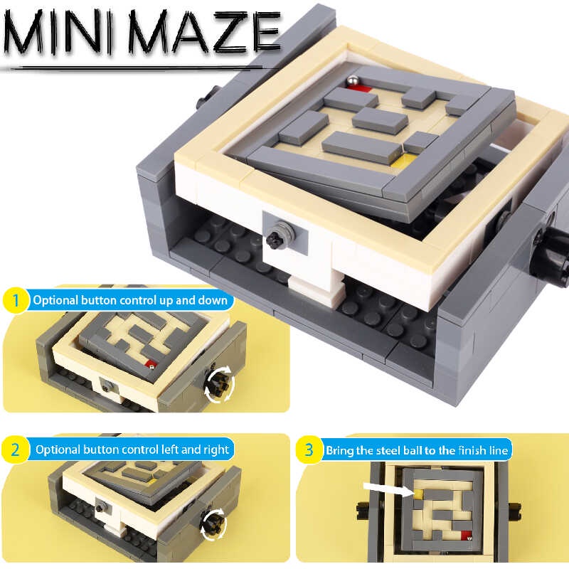 MOC Mini Maze Console Building Blocks Pill Game Interactive Puzzle ...
