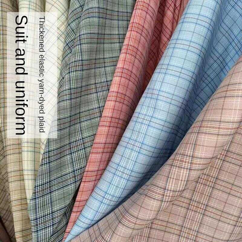 Ang makapal na Elastic Plaid na Fabric Summer sa bawat metro para sa ...