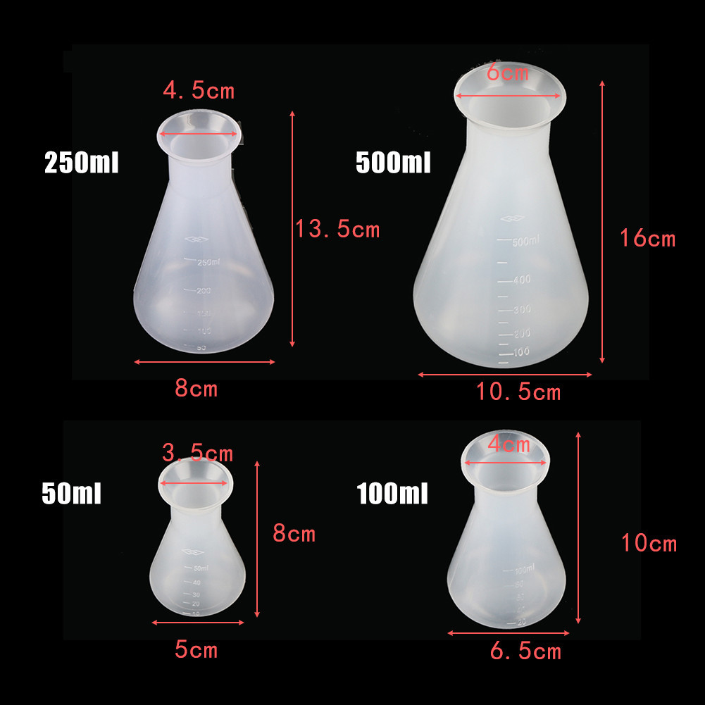 Plastic Erlenmeyer Flask Narrow Neck Conical Triangle Flask Chemistry ...