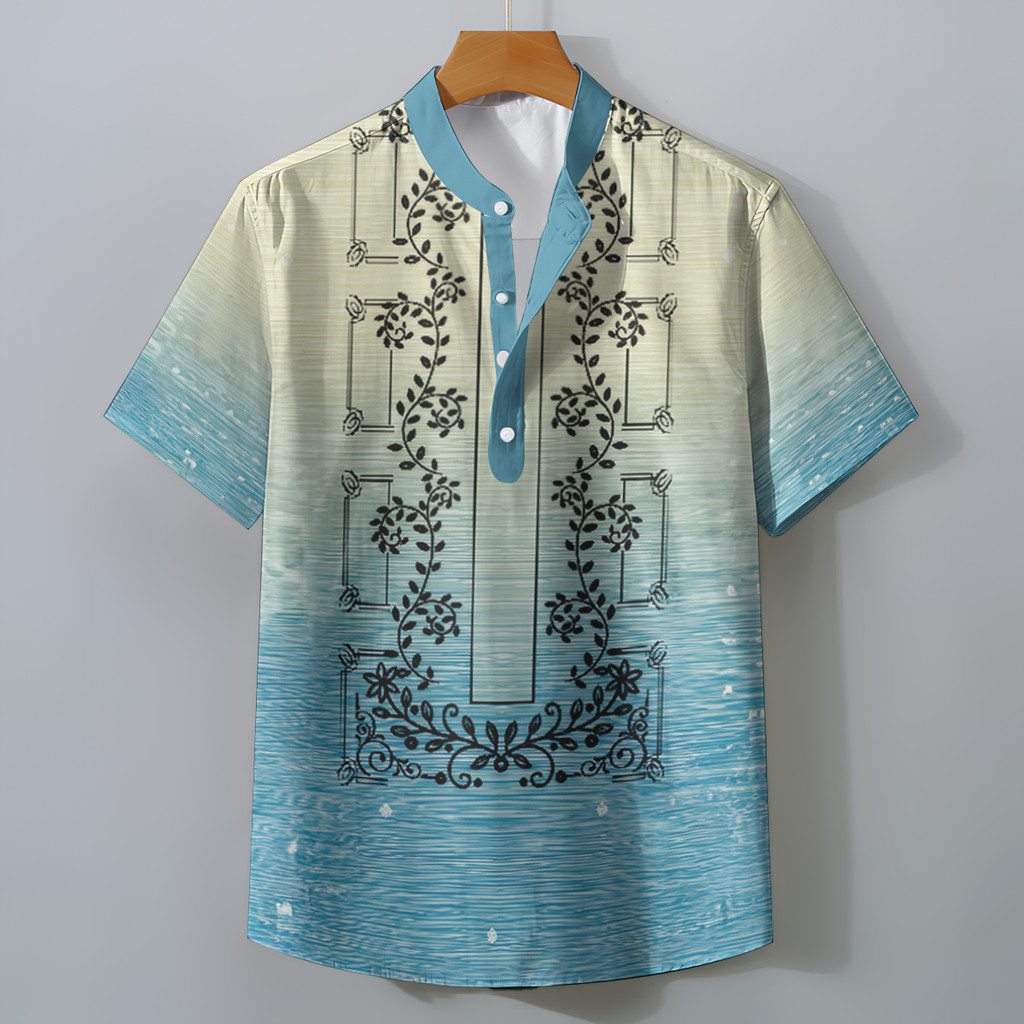 2026 Summer Outfit for Men Modern Barong Style Men's Chinese Stand ...