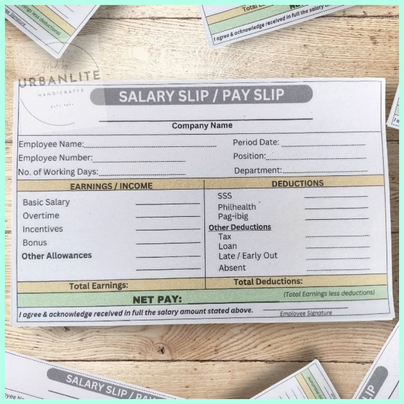 SALARY SLIP / PAY SLIP PAD PAYROLL 60SHEETS PER PAD NON CARBONIZED With ...