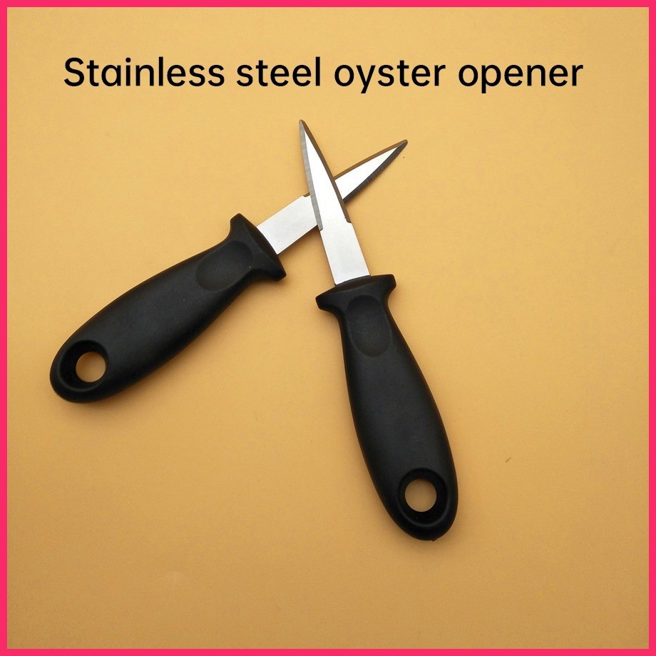 ۞ Stainless steel oyster knife, a commercial oyster opener for digging ...