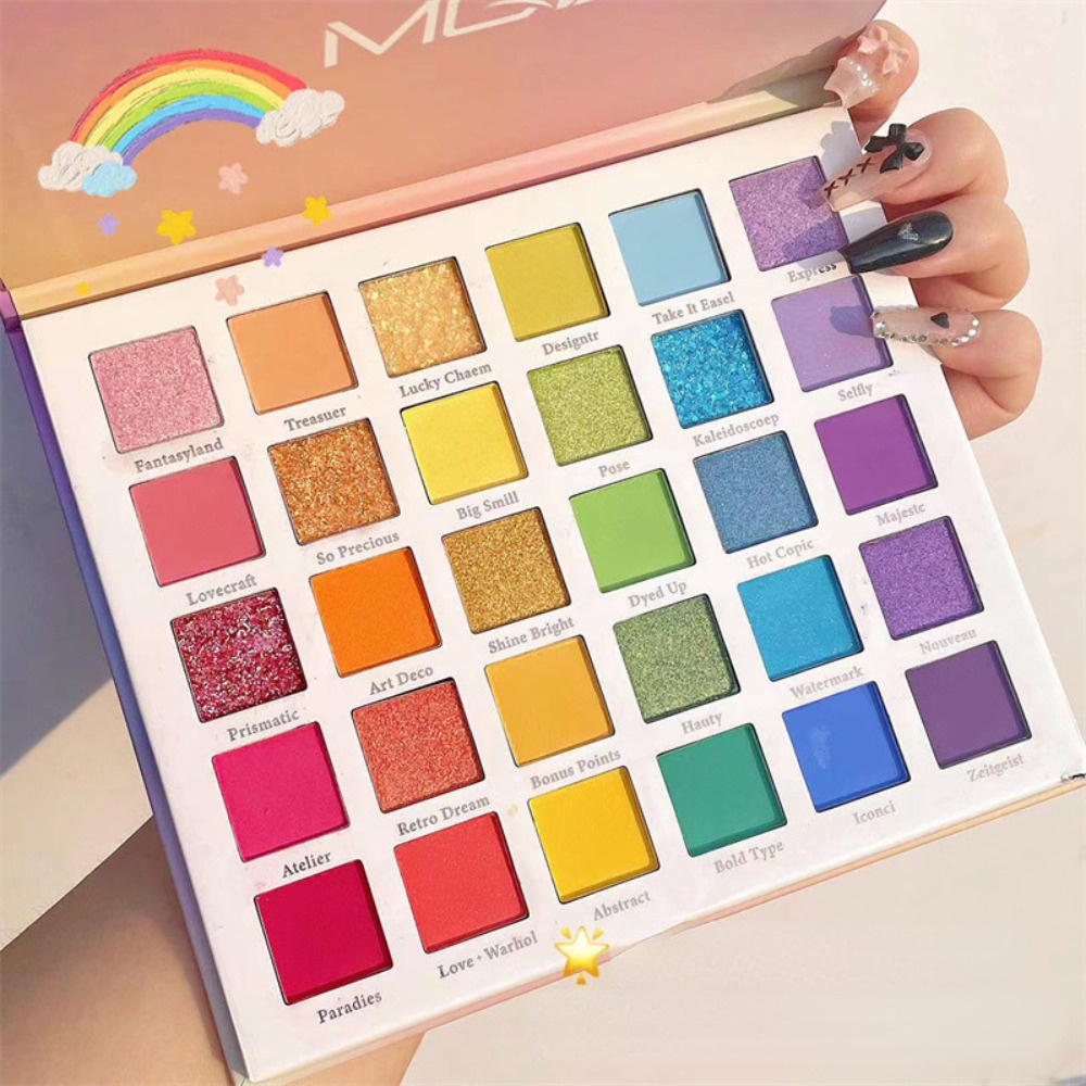 30 Colors Rainbow Eye Shadow Palette Practical Make Up Safe Lightweight ...