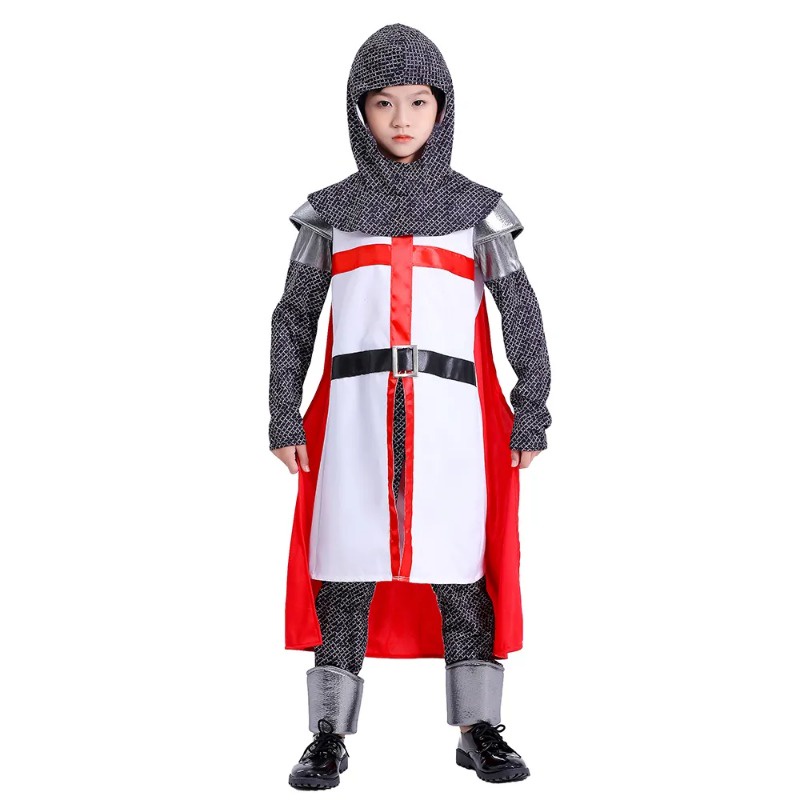 Kids Medieval Crusades Knight Cosplay Templar Order Costume For Boys ...