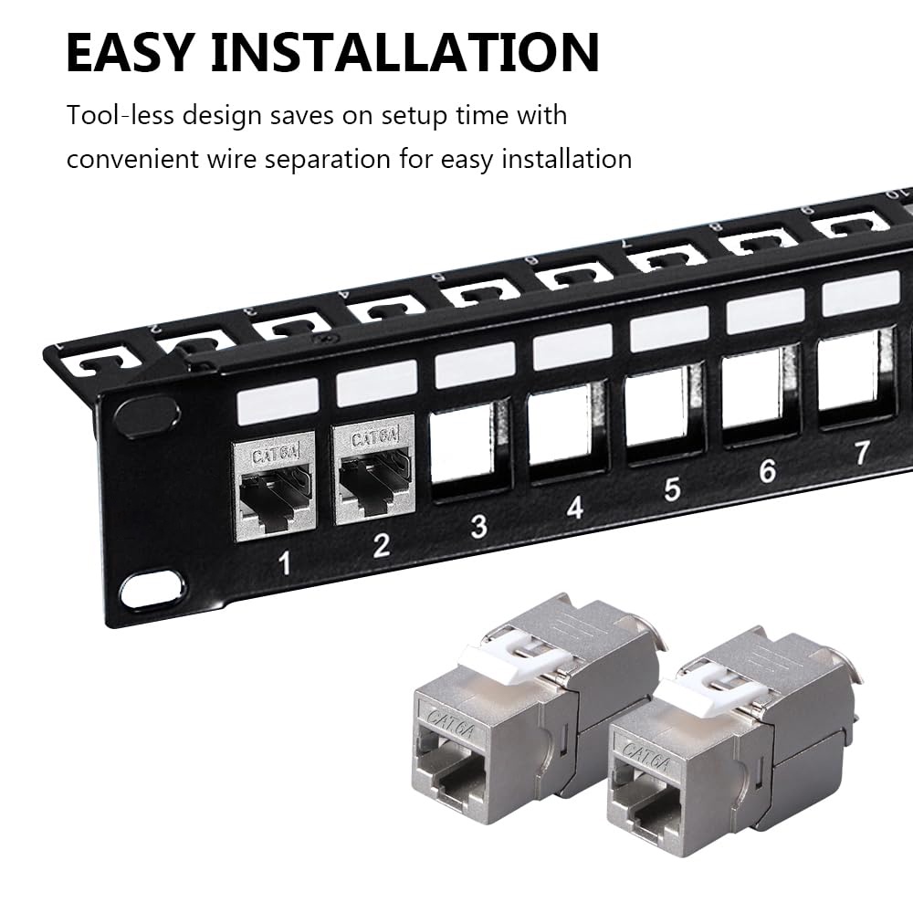 ZoeRax 1PCS Cat6a Cat7 Keystone Jack Cat7 RJ45 STP Tool-Less Type Zinc ...