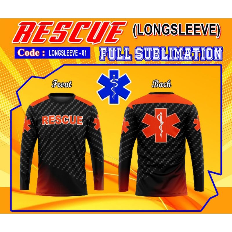 NEW LONG SLEEVE T-SHIRT RESCUE full sublimation | Shopee Philippines