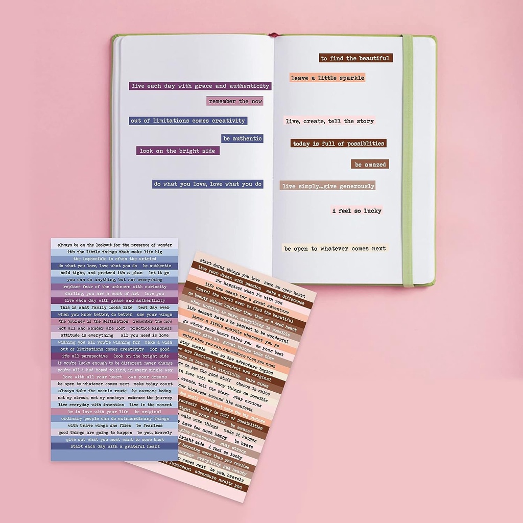 8 Sheets Diary Quotation Stickers-Adult Retro Scrapbook Supplies Kit ...