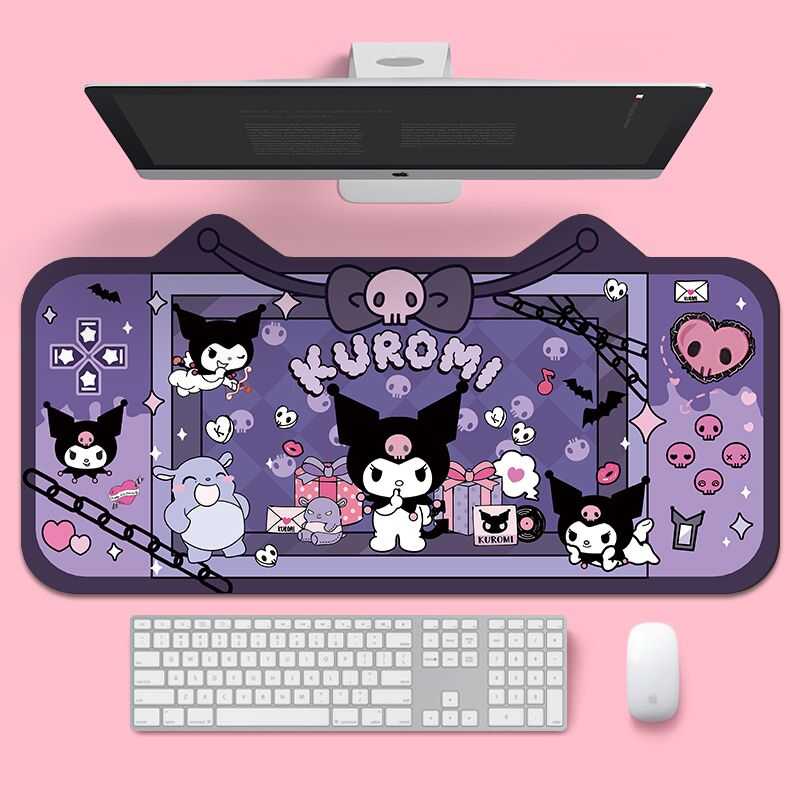 Sanrios Kawaii Kuromi Anime Mouse Pad Oversized Computer Keyboard ...