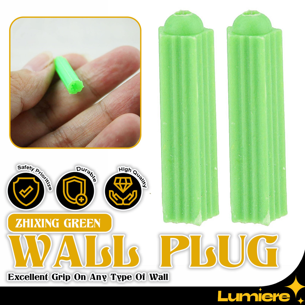 Wall Plug Screw Anchor 6mm/25mm/38mm Green PVC Plug Brown Wooden Anchor ...