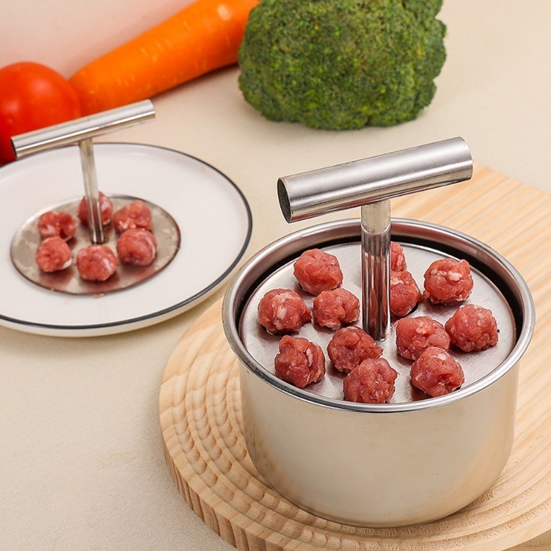 Stainless Steel Manual Meatballs Maker - Kitchen Gadgets - 6/12 Holes ...