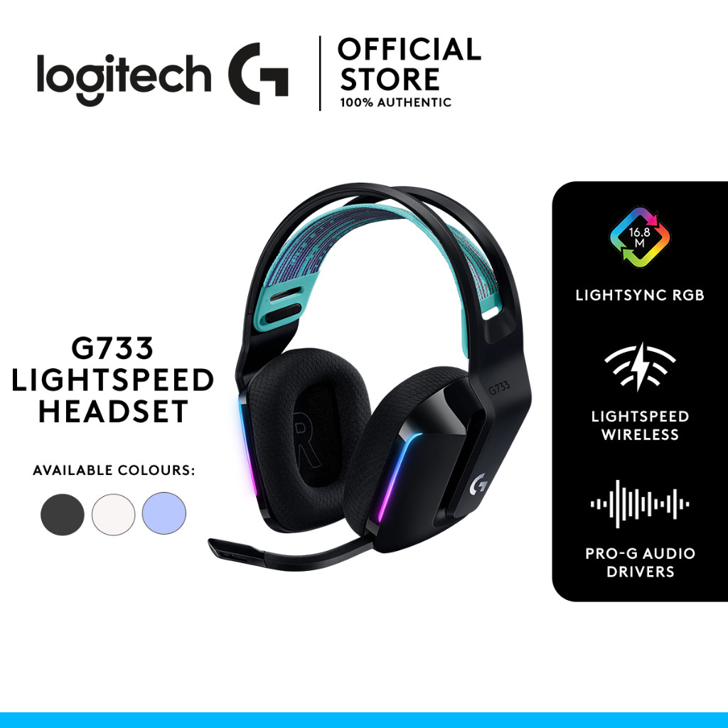 Logitech Gaming Headset G733 RGB Lightspeed Lightsync Wireless Over Ear ...