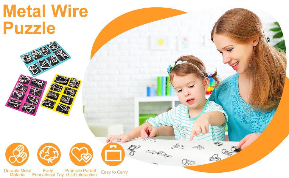 Nine Chain Series Metal Puzzle Toy Intelligence Buckle 8-Piece Set with ...