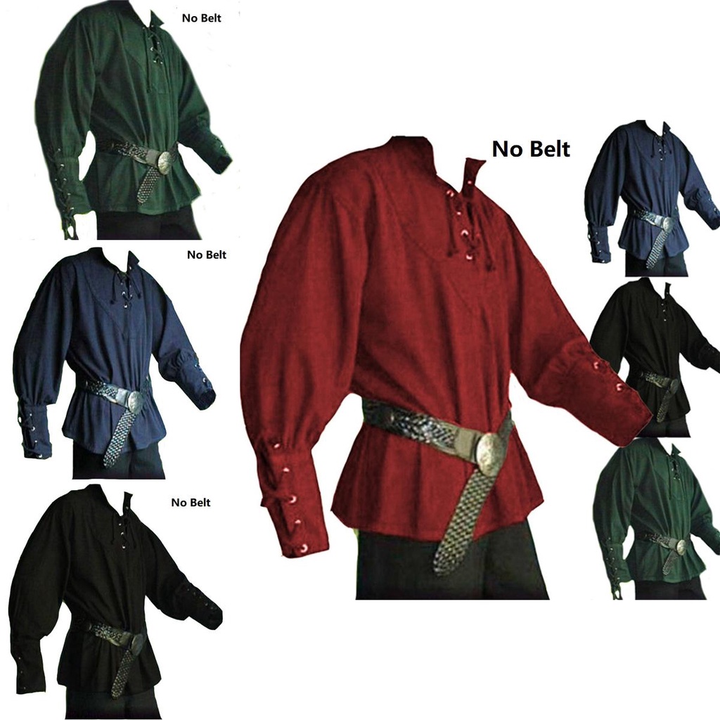 Man Landlord Knight Clothes Medieval Renaissance Tops Adult Cosplay ...