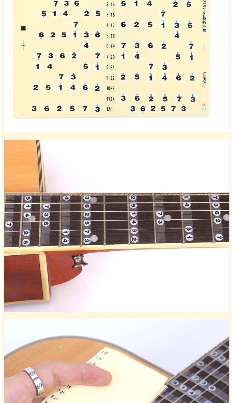 Guitar Simple Music Scale Stickers Digital Name Cardboard Stickers ...
