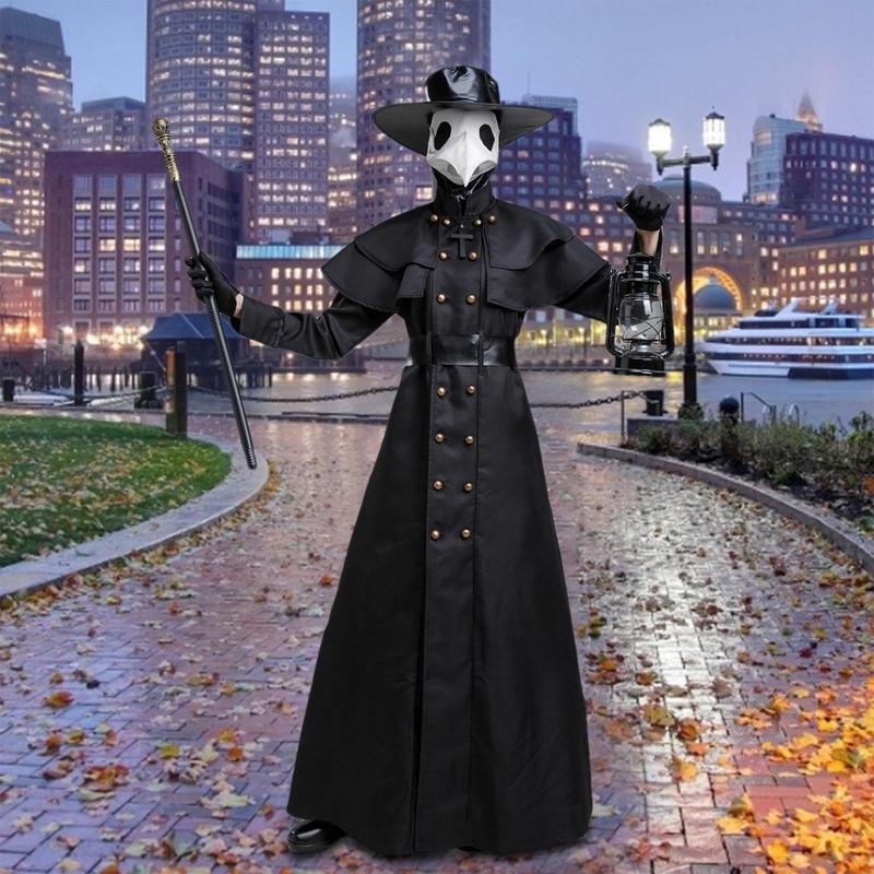 Costumes Scream Priest's Black Robe Medieval Halloween Cosplay Dresses ...