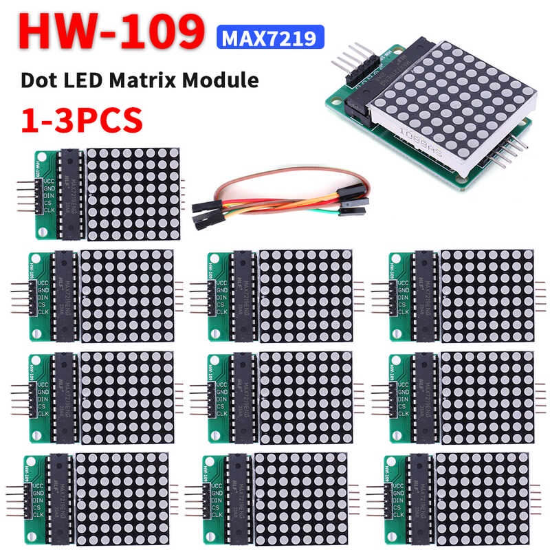 MAX7219 Dot LED Matrix Module 5V 8x8 Interface Module Output Input ...