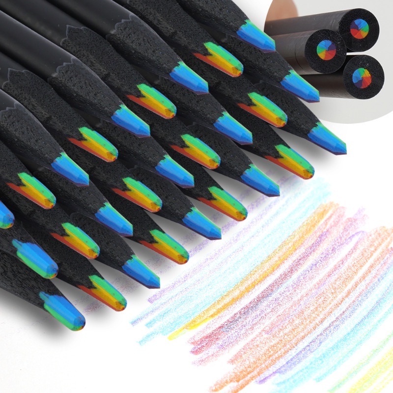 6Pcs Student Drawing Pen - School Art Teaching Stationery - Rainbow ...