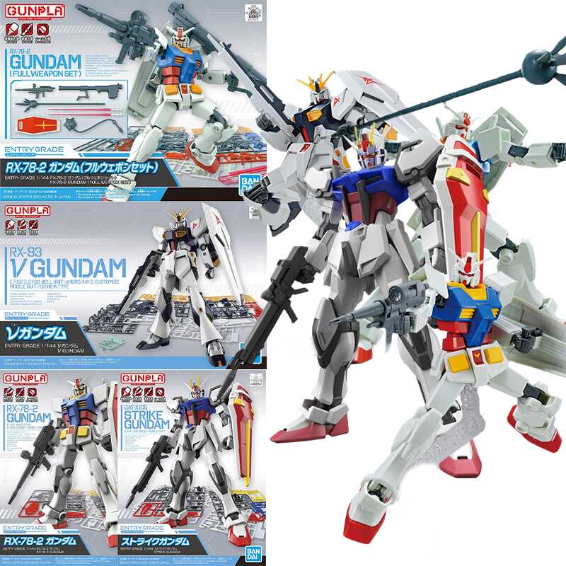 Bandai Original Am Model Kit Anime Figure EG Rx-93 V STRIKE Rx-78-2 ...