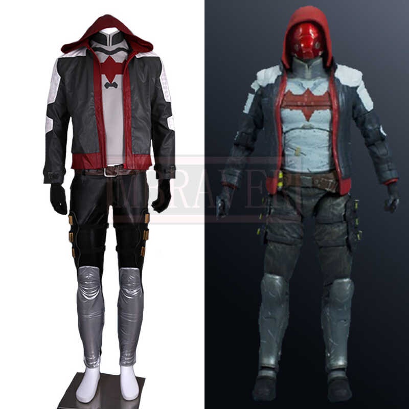 WD Arkham Knight Red Hood Robin Jason Todd Halloween Cosplay Costume ...