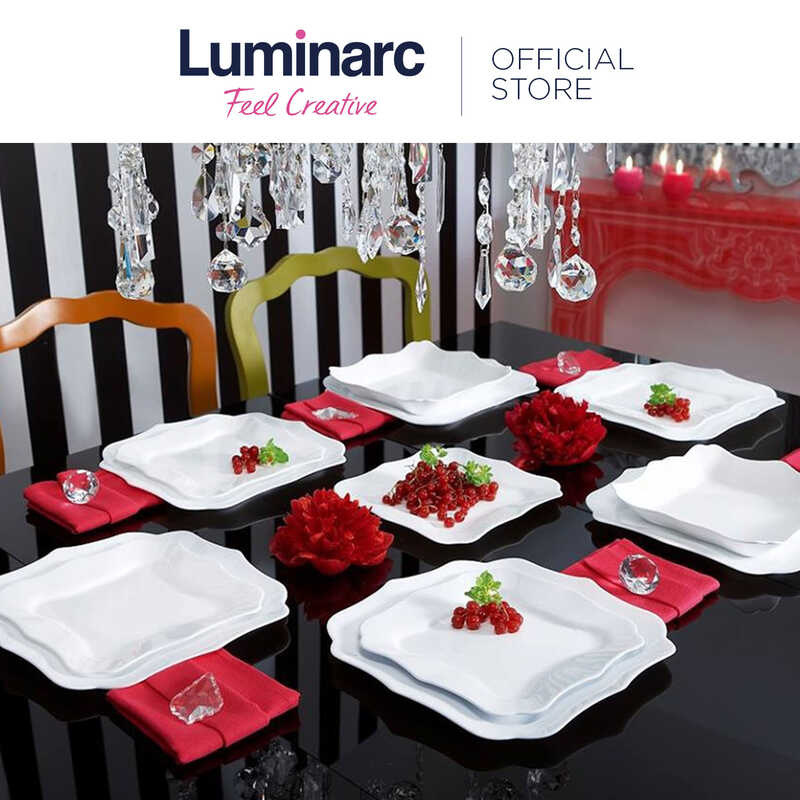 Luminarc Authentic 6pc White Dinner Plate Set Opal Microwaveable and ...