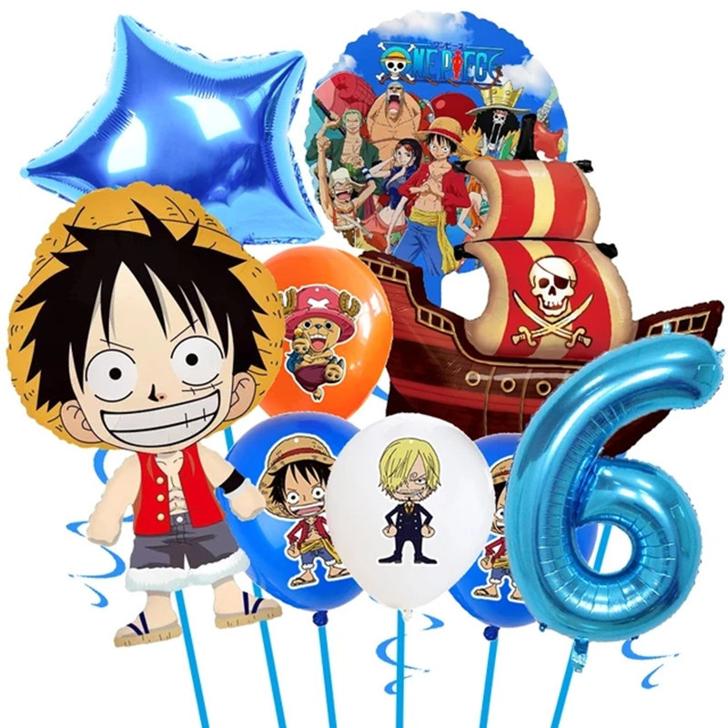 ONE PIECE Birthday Decoration ONE PIECEs Luffy Balloons Kit Kids Favors ...