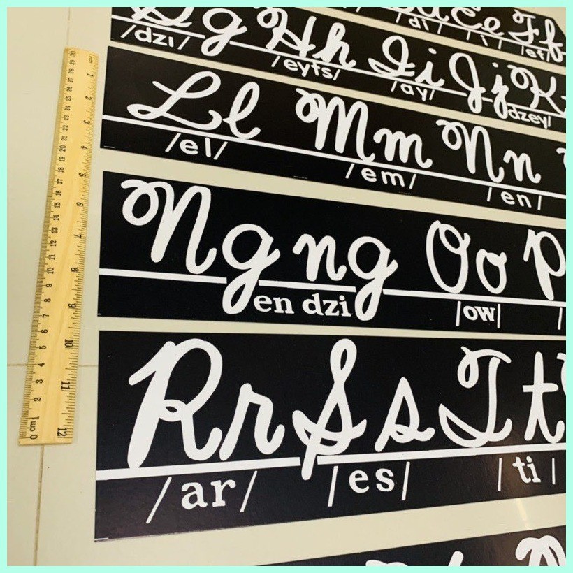 ∇ 1 set Cursive OR Print Alphabet Letters Long Display Poster ...