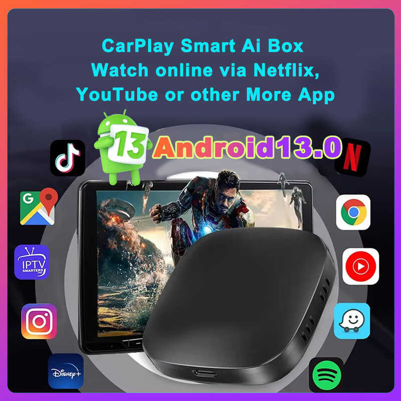 Ai Car Box Android 13 Wireless Android Auto & Carplay Smart Tv Box Port Youtube Netflix Car play ...