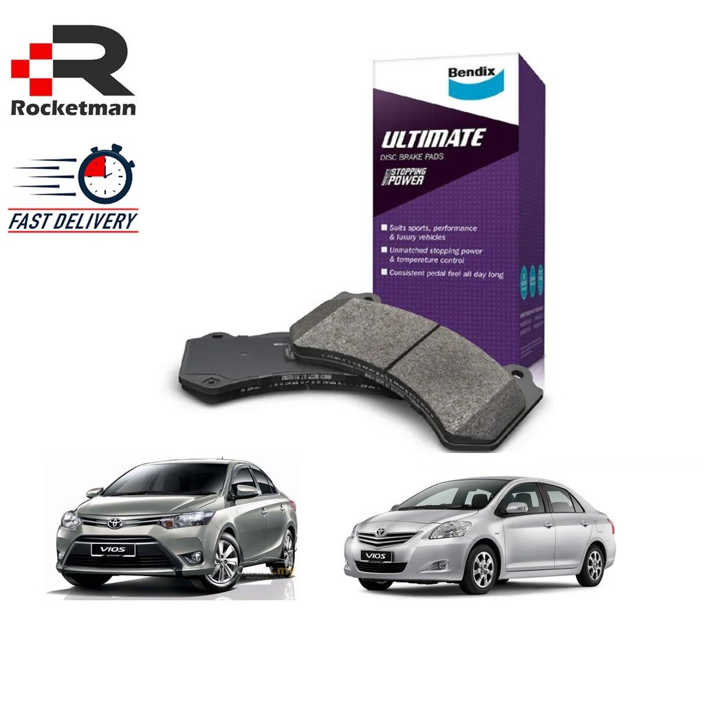 BENDIX FRONT BRAKE PADS TOYOTA VIOS 1.5G NCP93 2007-2012 VIOS 1.5G ...