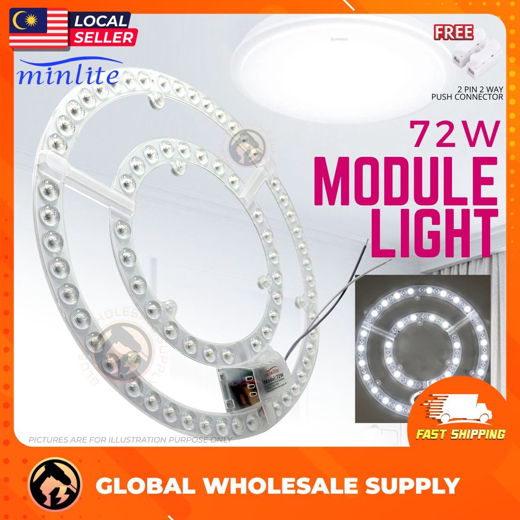 72W LED Circle Module Light Board Panel For Flush Mount Ceiling Fan ...