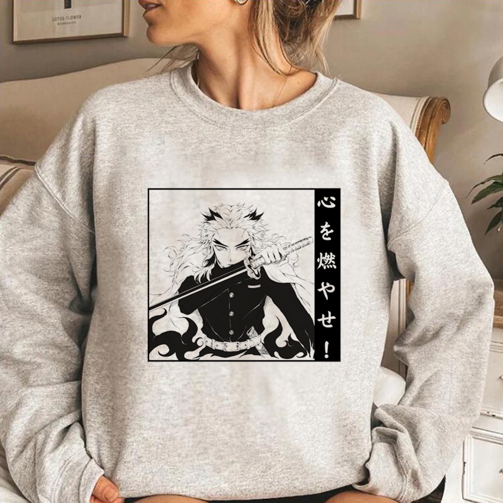 Rengoku hoodies women aesthetic Kawaii 2023 Winter clothes clothing ...