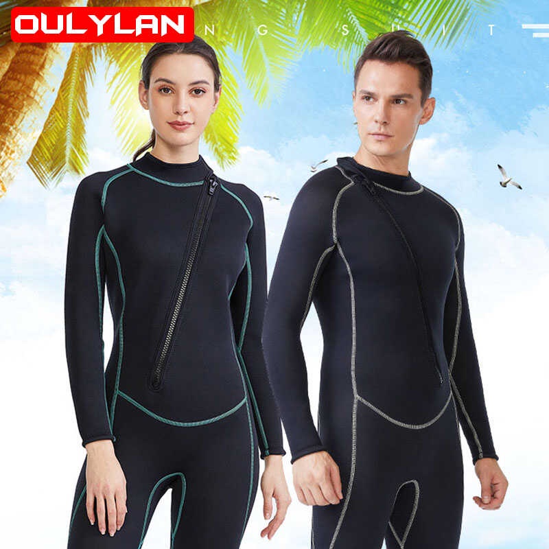 New Men's 3MM Neoprene Women Full Body Keep Warm Diving Suit Front Zip ...