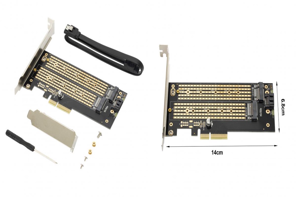 [RB] PCB Adapter Card for Gaming Easy Installation Dual M2 NVMe SSD ...