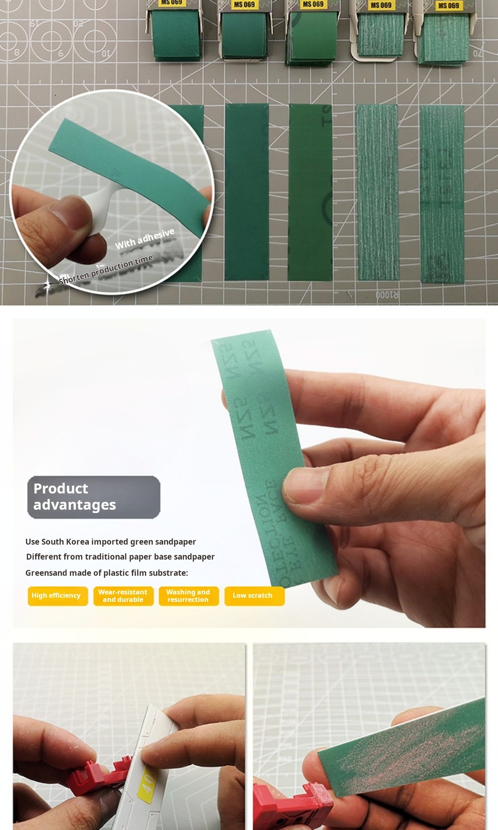 #400-#1200 Sticky Abrasive Resistant Sandpaper 25pcs/box for Gundam ...